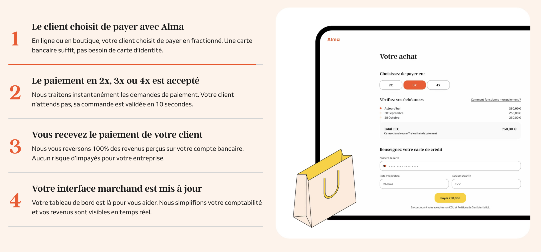 Alma - le paiement en plusieurs fois garanti - Entrepreneur Hero