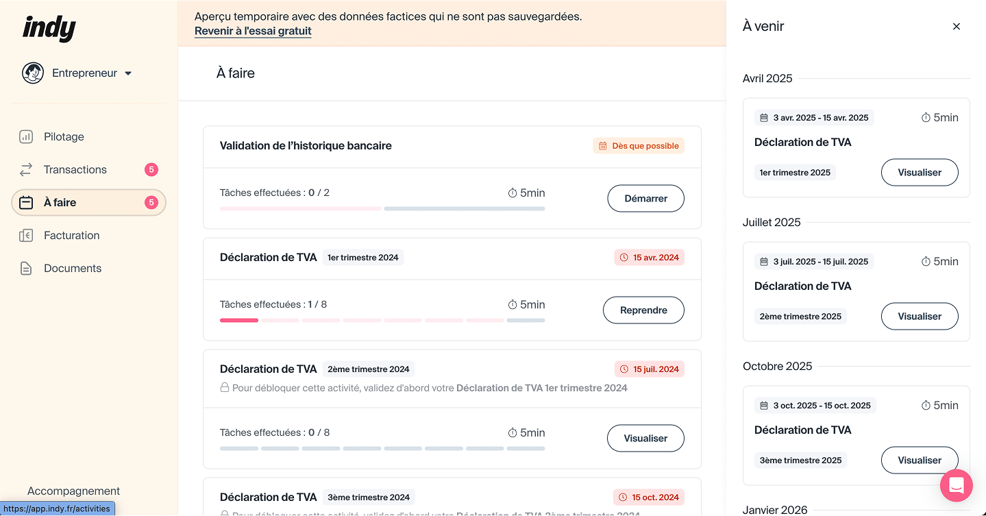 Avis sur Indy : Le compte pro qui fait votre compta